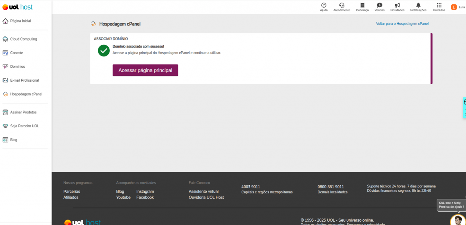 Como configurar meu plano de Hospedagem cPanel? - FAQ UOL Host
